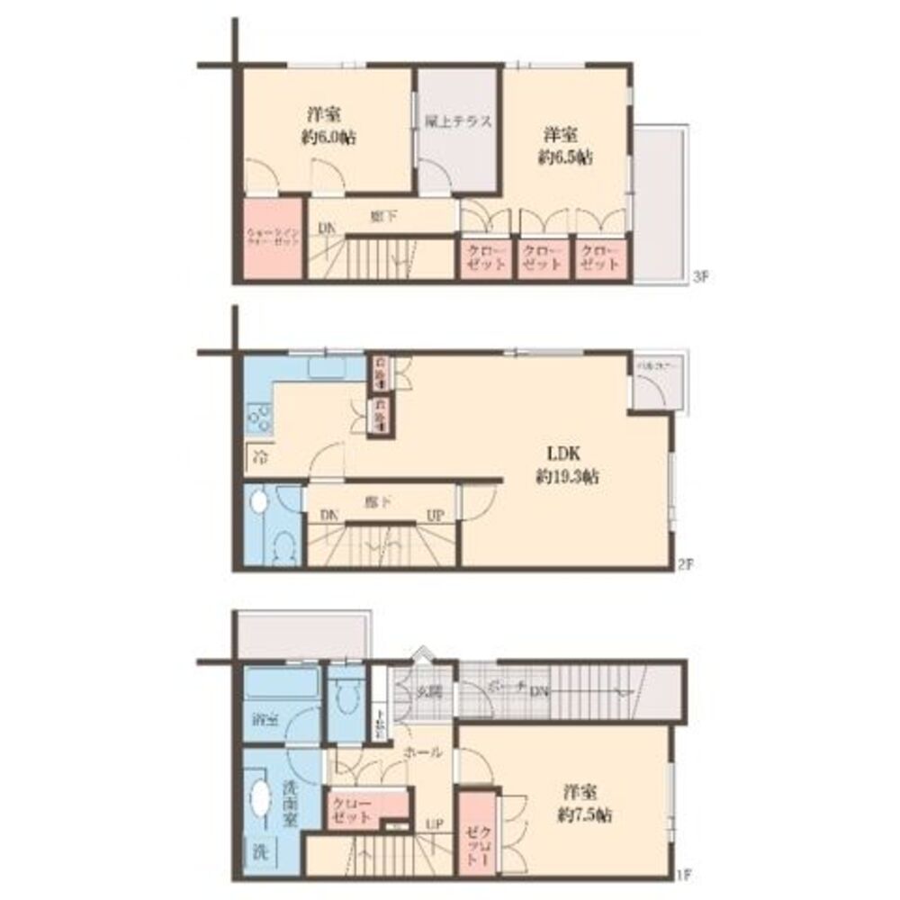 タウンハウス山本 東京都新宿区中里町 (22万円／3LDK (洋7.5 洋6.5 洋6 LDK19.3)／117.74㎡)｜賃貸物件(賃貸マンション・アパート・一戸建て)の住宅情報・お部屋探し ...