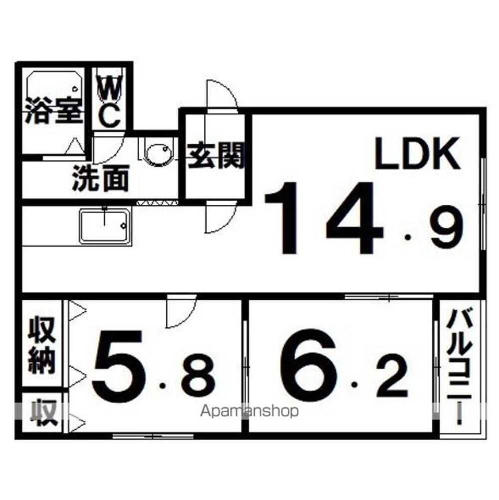ピュアライフ宝来II 北海道河東郡音更町宝来西町南2 (5.6万円／2LDK (洋6.2 洋5.8 LDK14.9)／58.31㎡)｜賃貸物件(賃貸マンション・アパート・一戸建て)の住宅情報 ...