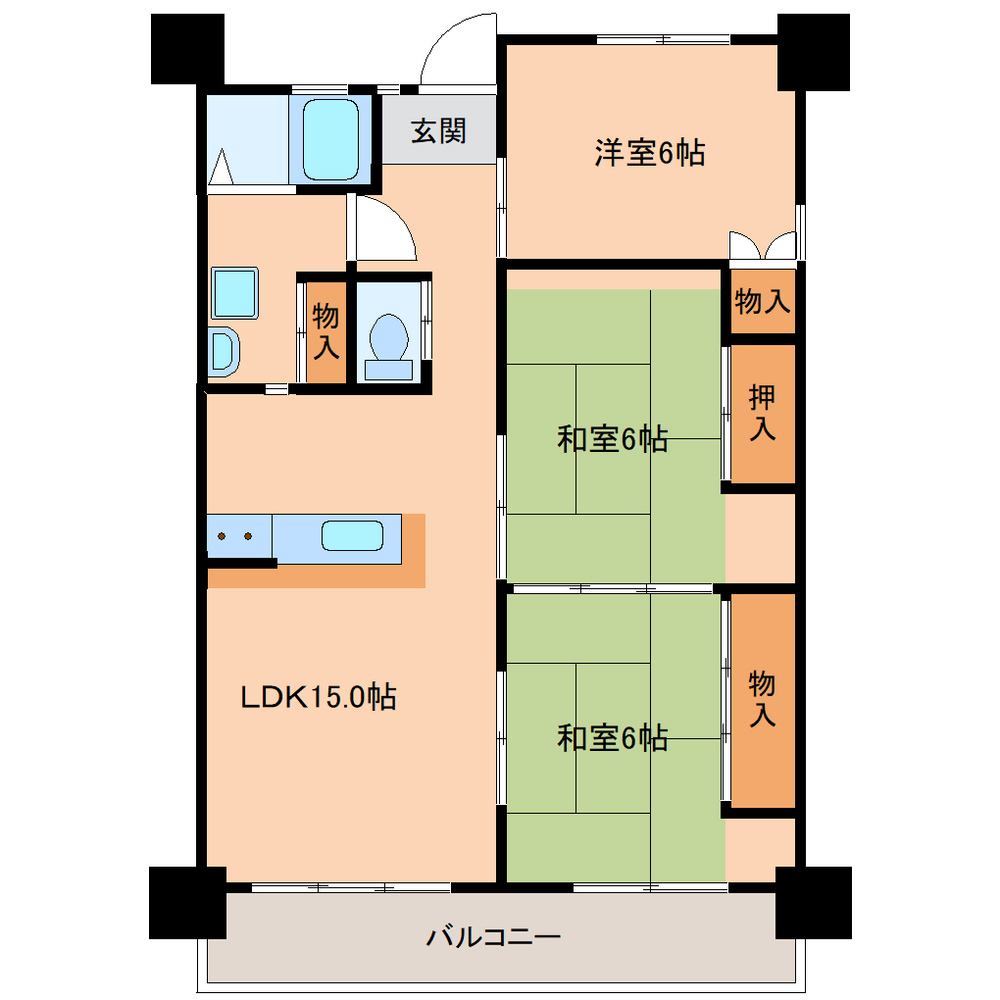 公社住宅須佐団地公A棟 長崎県佐世保市須佐町 (6.18万円／3LDK (和6 和6 洋6 LDK14)／75.48㎡)｜賃貸物件(賃貸マンション・アパート・一戸建て)の住宅情報・お部屋探し ...