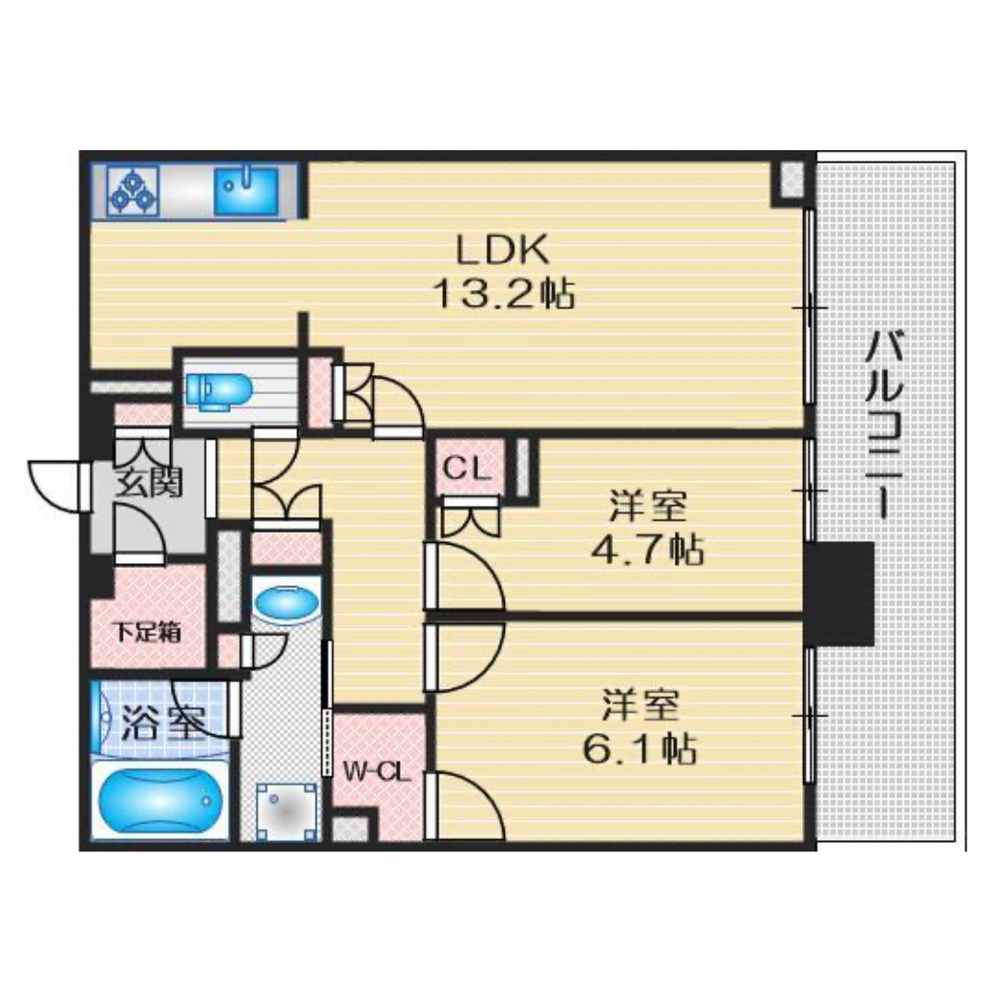 ブリリアタワー箕面船場 TOP OF THE HILL 大阪府箕面市船場東3 (21万円／2LDK (洋6.1 洋4.7 LDK13.2)／59.96㎡)｜賃貸物件(賃貸マンション・アパート ...