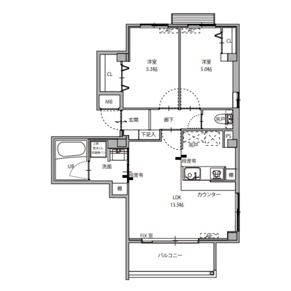 リヴフラッツ皆実町 広島県広島市南区皆実町3 (12.7万円／2LDK (洋5.3 洋5 LDK13.5)／54.23㎡)｜賃貸物件(賃貸マンション・アパート・一戸建て)の住宅情報・お部屋探し ...