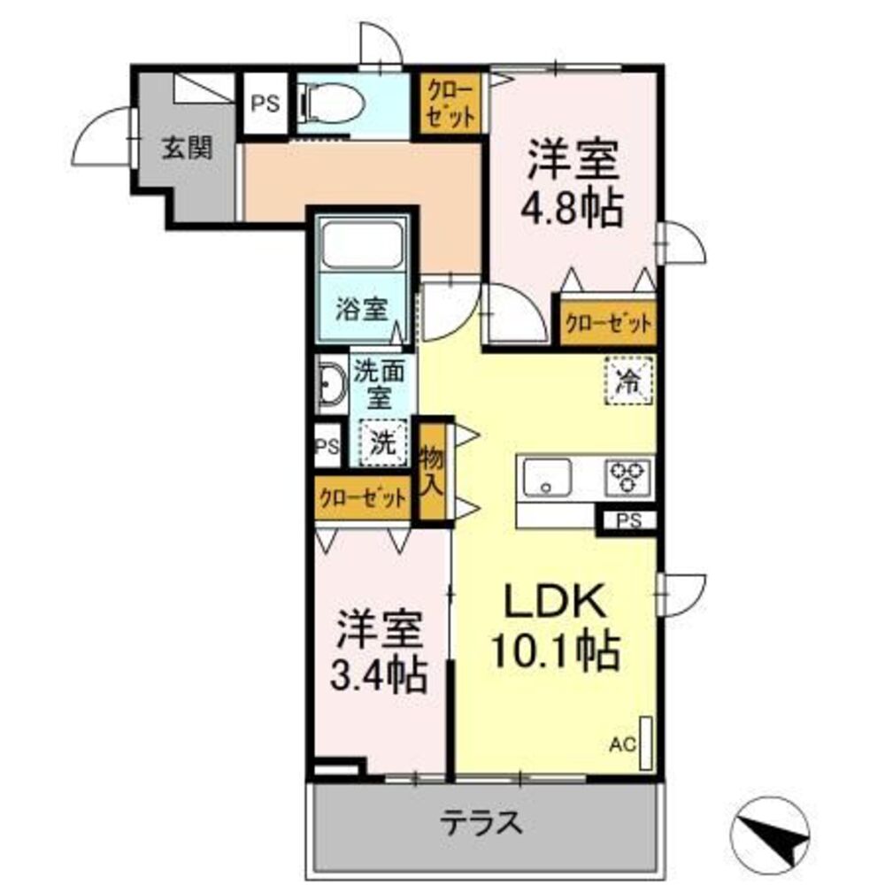 アロマスリー 神奈川県横浜市港南区港南台1 (12.25万円／2LDK (洋4.8 洋3.4 LDK10.1)／48.55㎡)｜賃貸物件(賃貸マンション・アパート・一戸建て)の住宅情報・お ...