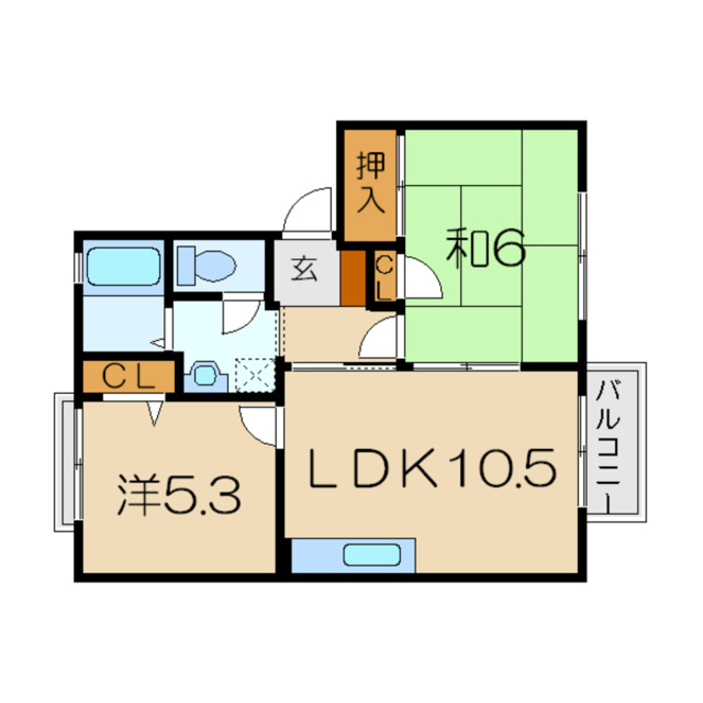 カーサYM III 滋賀県愛知郡愛荘町豊満 (5.4万円／2LDK (和6 洋5.3 LDK10.5)／50.78㎡)｜賃貸物件(賃貸マンション・アパート・一戸建て)の住宅情報・お部屋探しなら ...