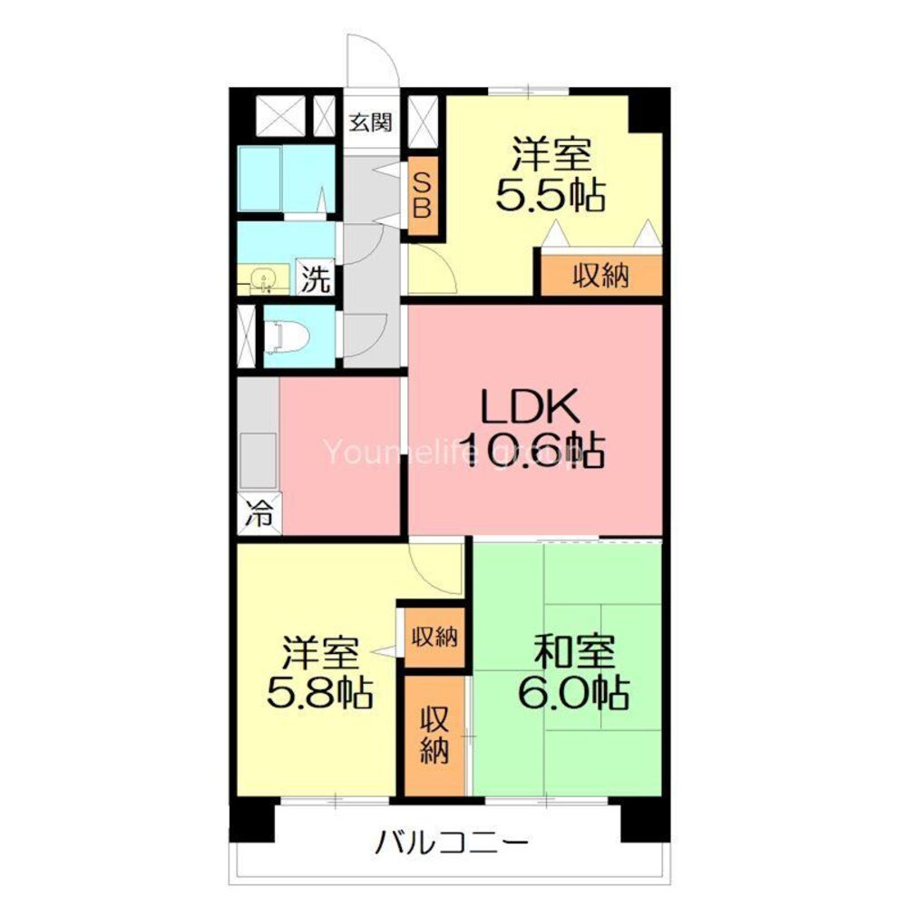 サニープレイス 神奈川県厚木市愛甲3 (8.5万円／3LDK (和6 洋5.8 洋5.5 LDK10.6)／62.1㎡)｜賃貸物件(賃貸マンション・アパート・一戸建て)の住宅情報・お部屋探し ...