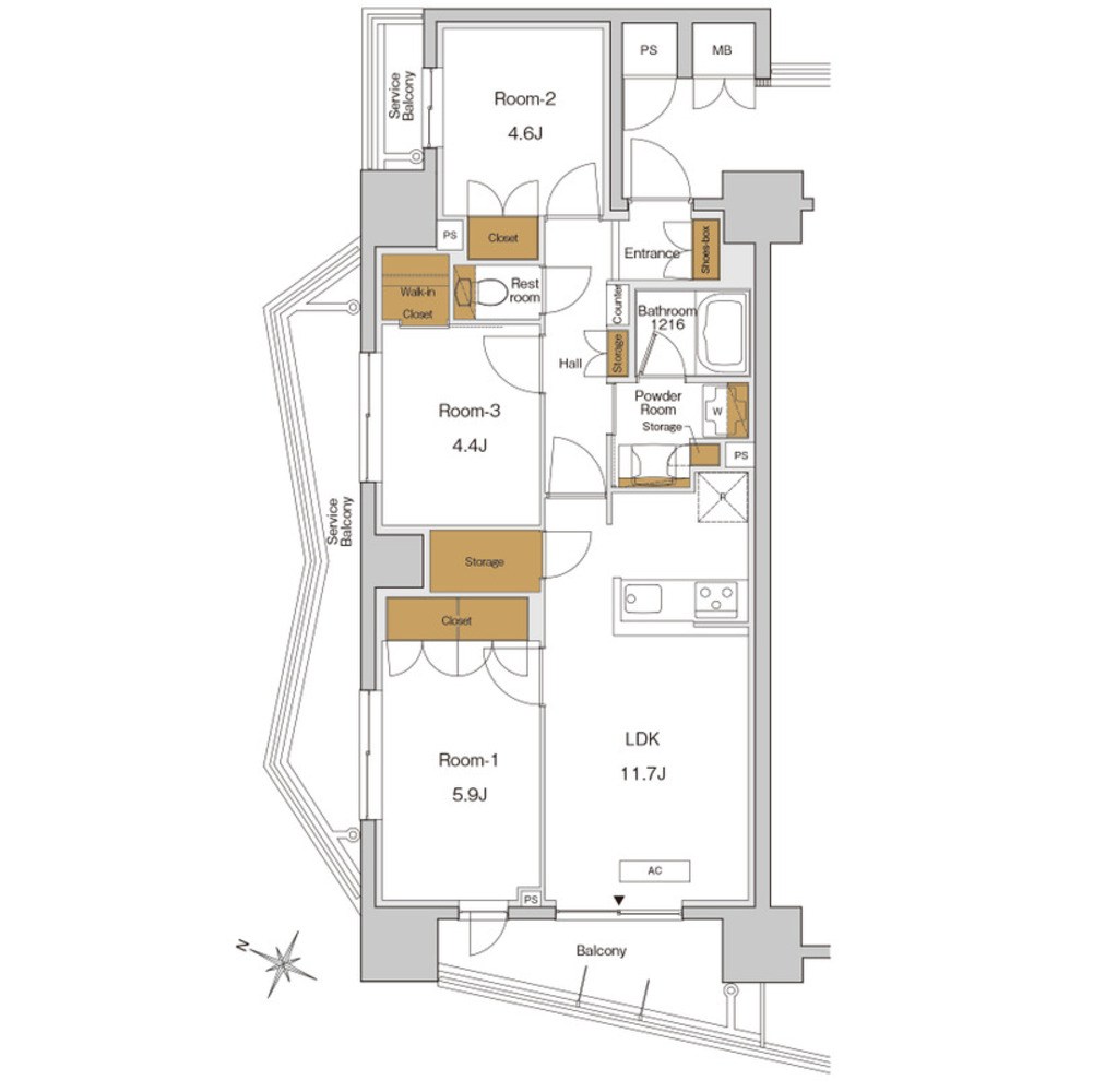 RJRプレシア東十条ガーデン 東京都北区東十条3 (28.1万円／3SLDK (洋5.9 洋4.6 洋4.4 LDK11.7)／63.36㎡)｜賃貸物件(賃貸マンション・アパート・一戸建て)の ...