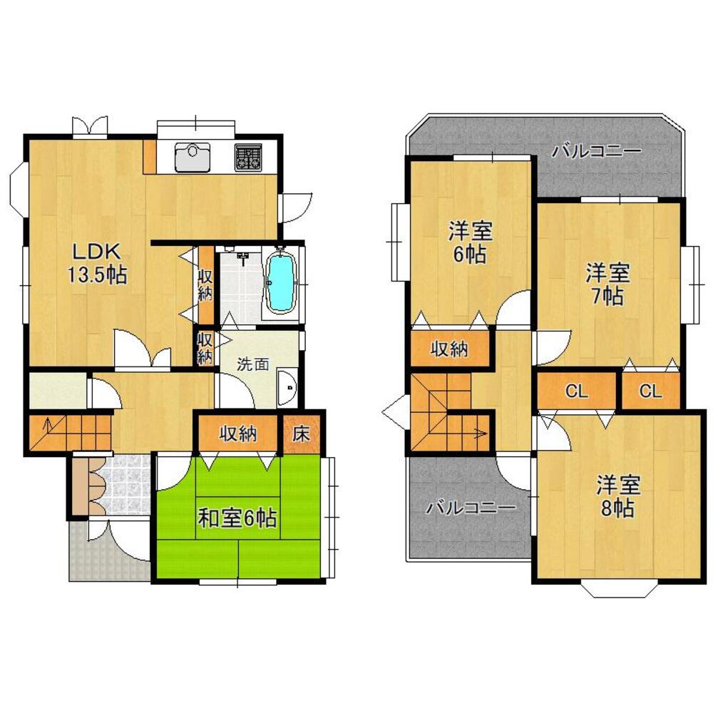 関屋戸建 奈良県香芝市関屋 (6万円／4LDK (和6 洋8 洋7 洋6 LDK13.5)／95.17㎡)｜賃貸物件(賃貸マンション・アパート・一戸建て)の住宅情報・お部屋探しならYahoo!不動産