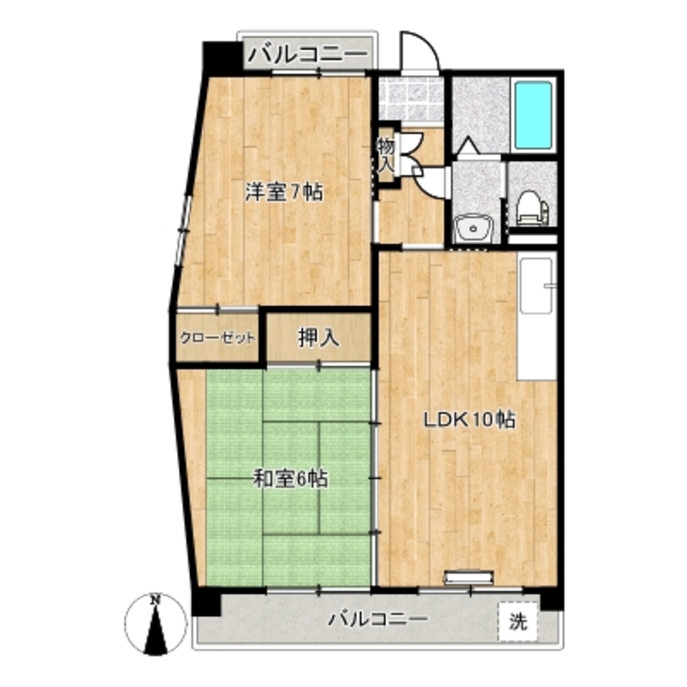 インペリアル西本II 高知県高知市葛島1 (5.6万円／2LDK (和6 洋7 LDK10)／53.17㎡)｜賃貸物件(賃貸マンション・アパート・一戸建て)の住宅情報・お部屋探しならYahoo!不動産