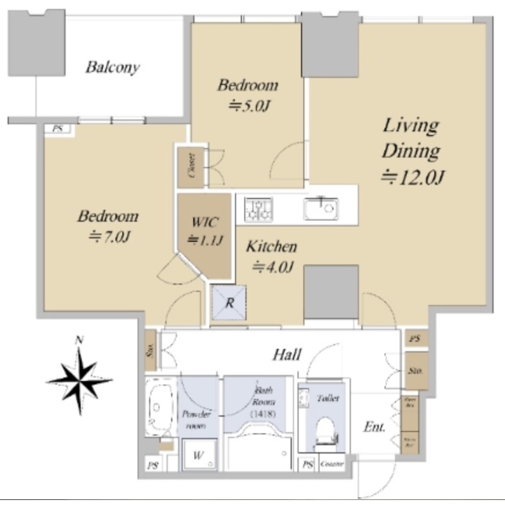 City Towers Toyosu The Twin South 東京都江東区豊洲3 (33万円／2LDK (洋7 洋5 LDK16.0)／67.74㎡)｜賃貸物件(賃貸マンション・アパート ...