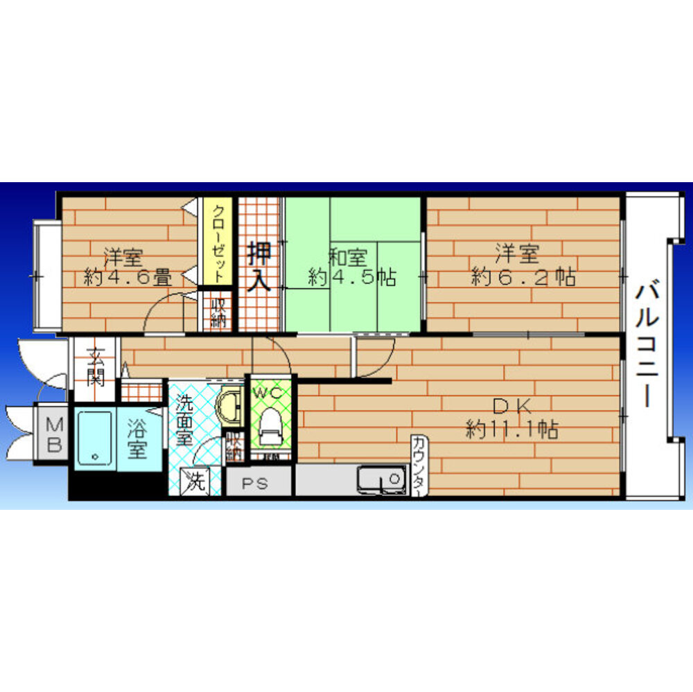 コーシャハイツ高見38 大阪府大阪市此花区高見1 (10.63万円／3LDK (和4.5 洋6.1 洋4.4 14LDK)／66.34㎡)｜賃貸物件(賃貸マンション・アパート・一戸建て)の住宅 ...