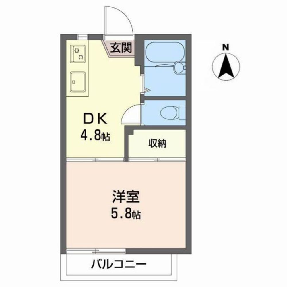 フレグランス橘 A棟 愛媛県松山市北井門4 (3.7万円／1DK (洋5.8 DK4.80)／21.21㎡)｜賃貸物件(賃貸マンション・アパート・一戸建て)の住宅情報・お部屋探しならYahoo!不動産