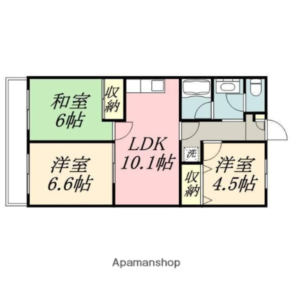 ヌーベル犬飼A 岡山県岡山市北区今3 (5.5万円／3LDK (和6 洋6 洋4.5 LDK9)／57.24㎡)｜賃貸物件(賃貸マンション・アパート・一戸建て)の住宅情報・お部屋探しなら ...