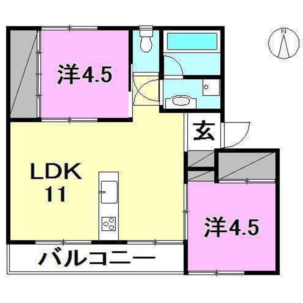 ブリューメ・ハイム弐番館 愛媛県松山市中西外 (3.9万円／2LDK (洋4.5 洋4.5 LDK11)／47㎡)｜賃貸物件(賃貸マンション・アパート・一戸建て)の住宅情報・お部屋探しなら ...