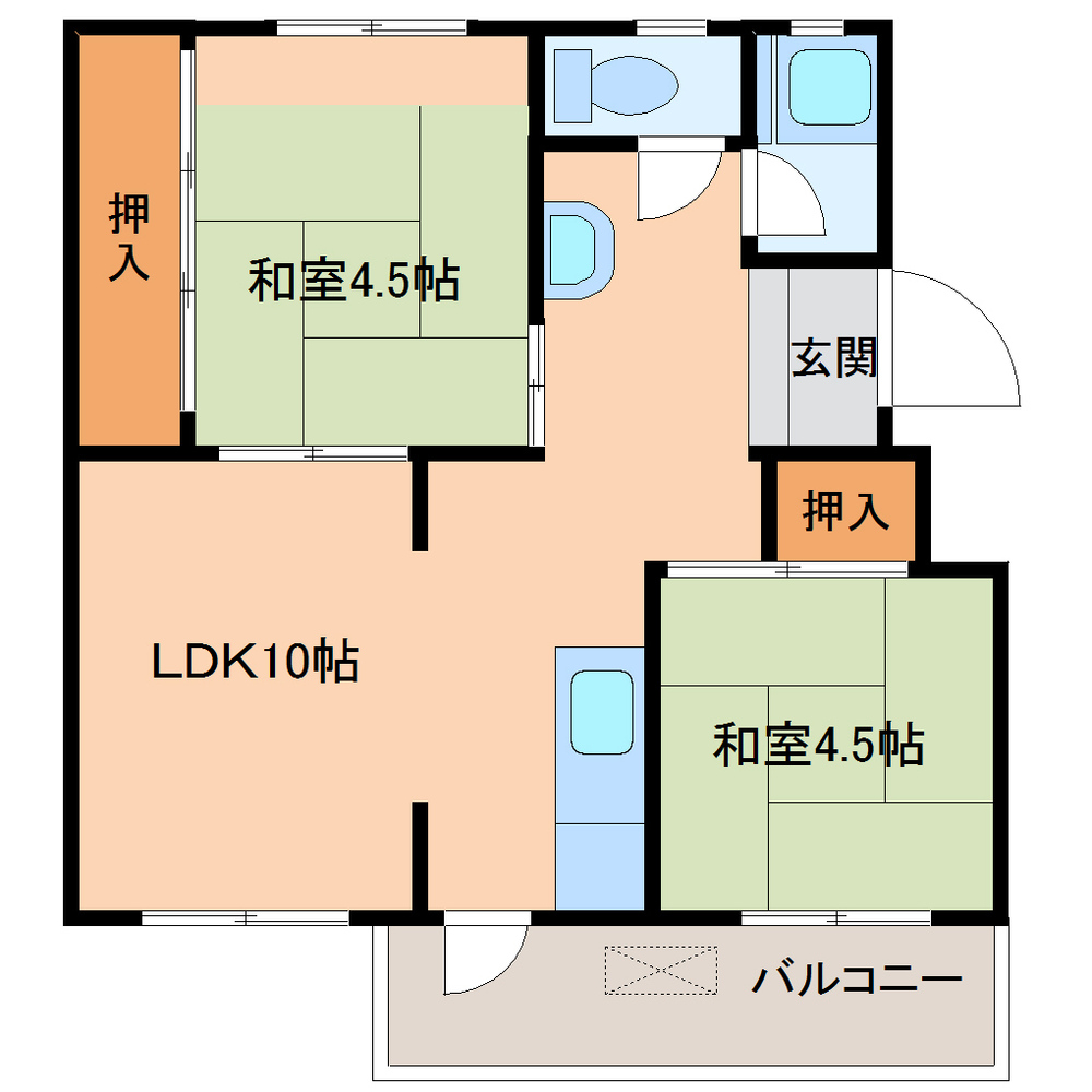 滑石団地D棟 長崎県長崎市滑石5 (2.82万円／2LDK (和4.5 和4.5 8)／43.33㎡)｜賃貸物件(賃貸マンション・アパート・一戸建て)の住宅情報・お部屋探しならYahoo!不動産