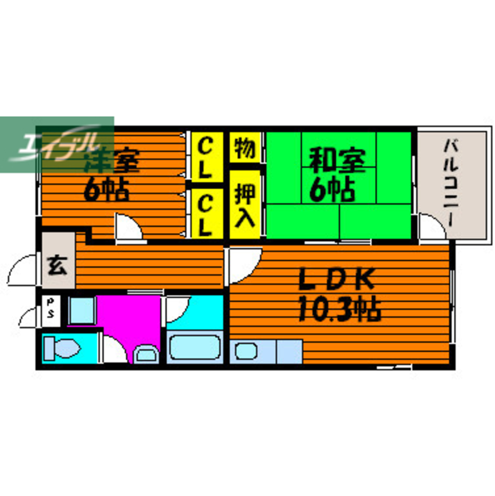ガレリア21 II棟 岡山県岡山市中区東川原 (5.6万円／2LDK (和6 洋5.5 LDK10.3)／65㎡)｜賃貸物件(賃貸マンション・アパート・一戸建て)の住宅情報・お部屋探しなら ...
