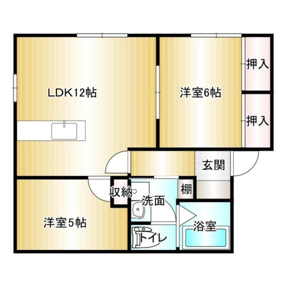 クオーレ川津 福岡県飯塚市川津 (4.8万円／2LDK／54.81㎡)｜賃貸物件(賃貸マンション・アパート・一戸建て)の住宅情報・お部屋探しならYahoo!不動産