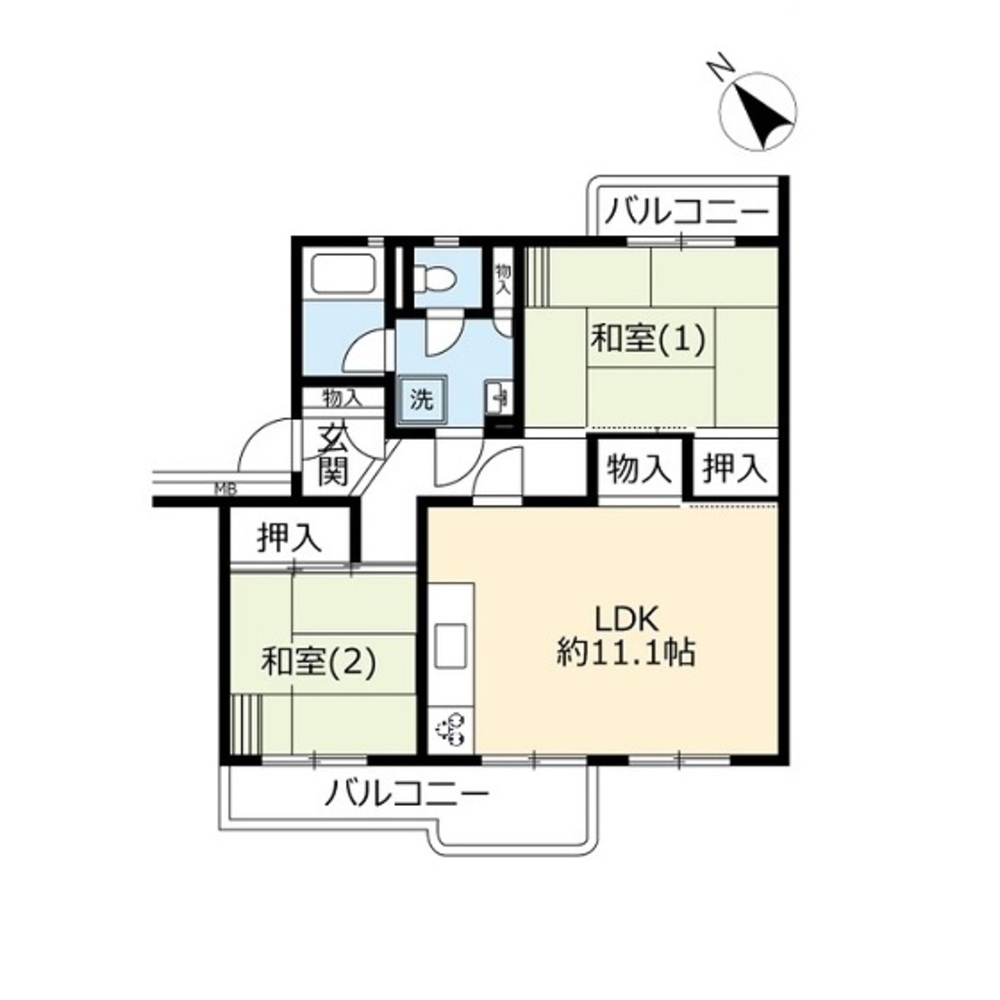 UR若葉台 埼玉県鶴ヶ島市富士見3 (6.71万円／2LDK (和6 和4.5 LDK11.1)／61.25㎡)｜賃貸物件(賃貸マンション・アパート・一戸建て)の住宅情報・お部屋探しなら ...