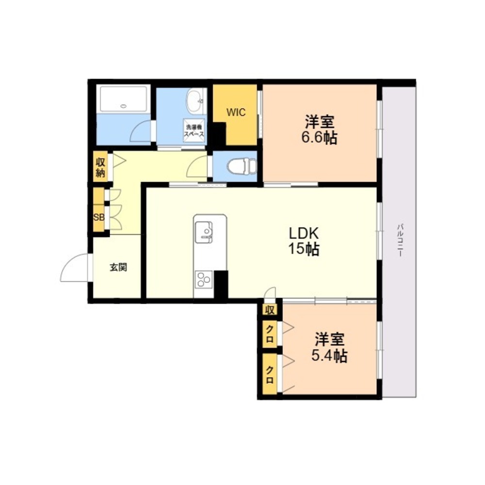 シャーメゾンエスペランサ 福岡県福岡市早良区田隈2 (12.8万円／2LDK (洋6.6 洋5.4 LDK15.0)／66.65㎡)｜賃貸物件(賃貸マンション・アパート・一戸建て)の住宅情報 ...