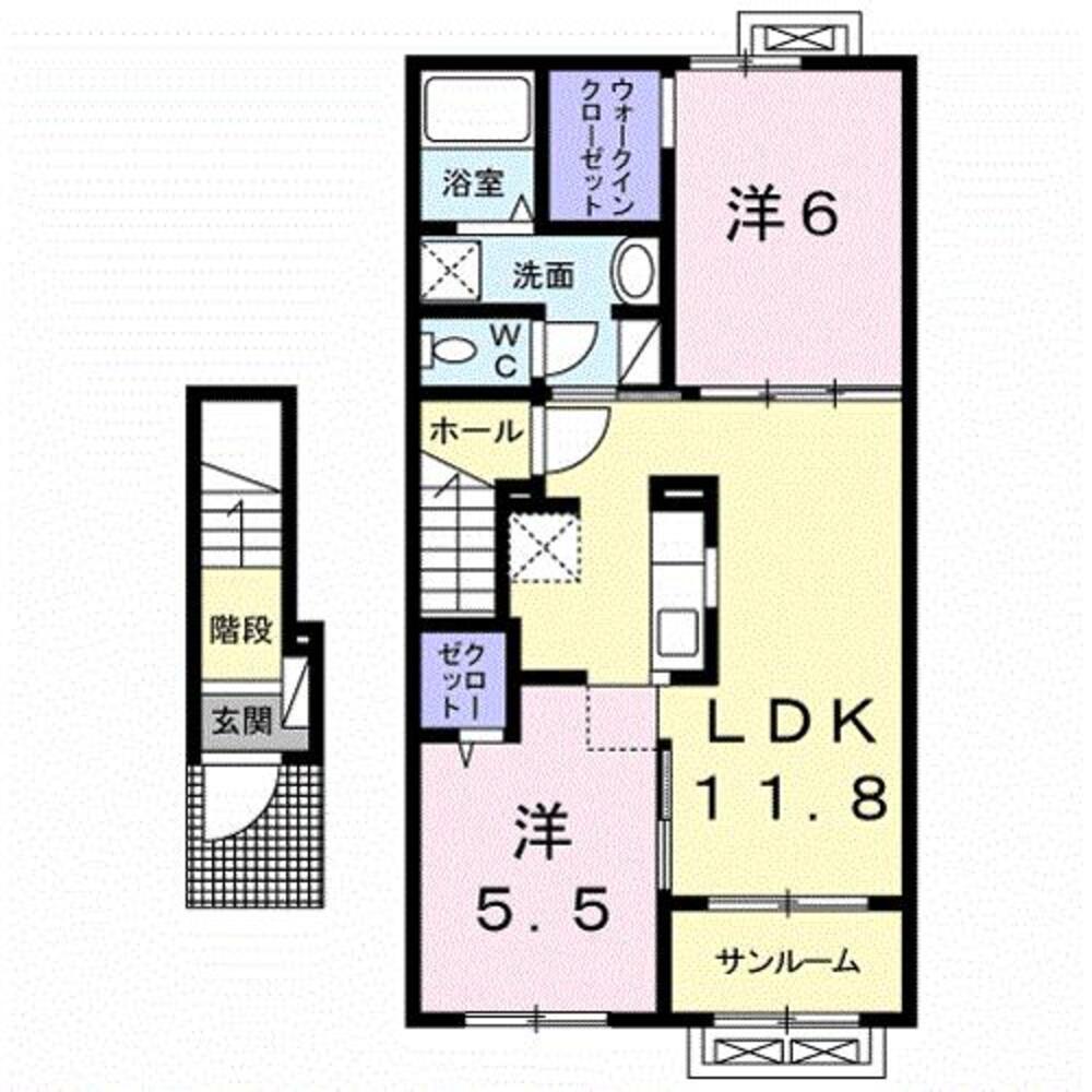 ルキ・フローラ 石川県河北郡津幡町字中須加 (6.2万円／2LDK (洋6 洋5.5 LDK11.8)／59.59㎡)｜賃貸物件(賃貸マンション・アパート・一戸建て)の住宅情報・お部屋探しなら ...