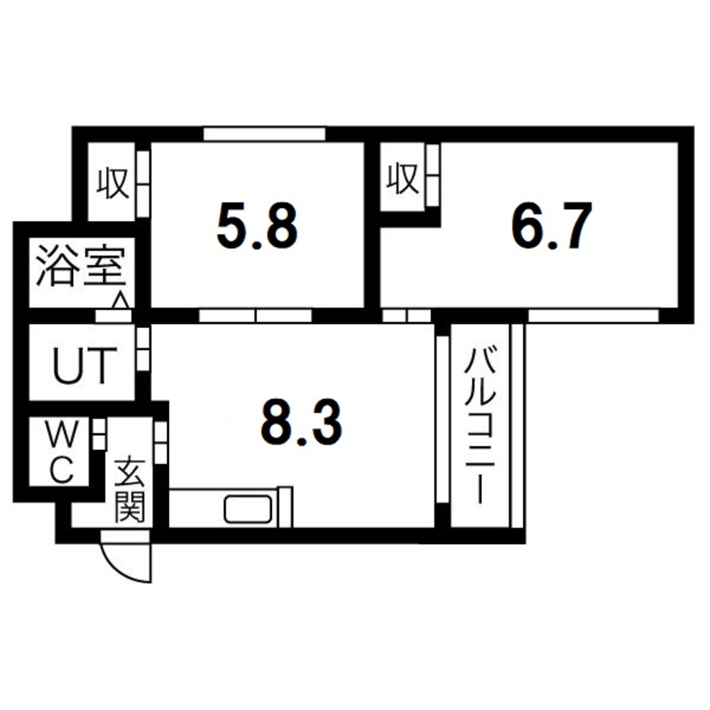 クリーンシャトー厚別 北海道札幌市厚別区厚別中央四条4 (5.3万円／2LDK (洋6.7 洋5.8 LDK8.3)／40.92㎡)｜賃貸物件(賃貸マンション・アパート・一戸建て)の住宅情報 ...