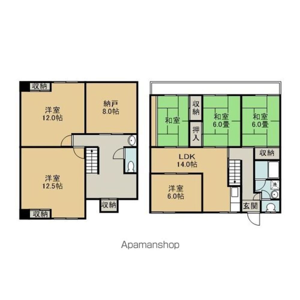 メゾンドール中寺 愛媛県今治市中寺 (8.5万円／6LDK (和6 和6 和6 洋12.5 洋6 LDK14)／100㎡)｜賃貸物件(賃貸マンション・アパート・一戸建て)の住宅情報・お部屋探し ...