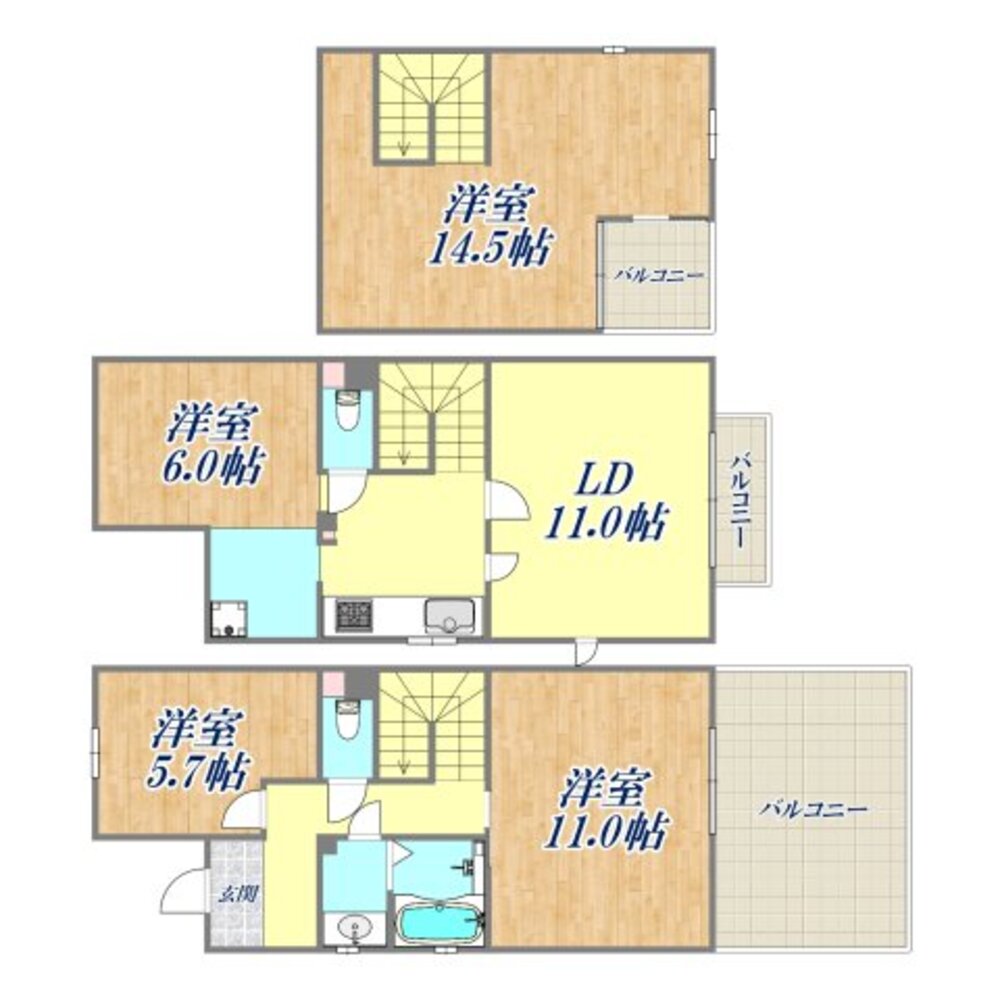 浜風第4住宅 兵庫県芦屋市浜風町 (14万円／4LDK (洋14.5 洋11 洋6 洋5.7 LD11.0)／108.21㎡)｜賃貸物件(賃貸マンション・アパート・一戸建て)の住宅情報・お ...