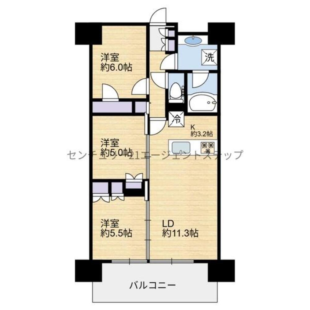 レーベン宮崎ONE TOWER 宮崎県宮崎市高千穂通1 (22.5万円／3LDK (洋6 洋5.5 洋5 LDK11.3)／68.2㎡)｜賃貸物件(賃貸マンション・アパート・一戸建て)の住宅 ...
