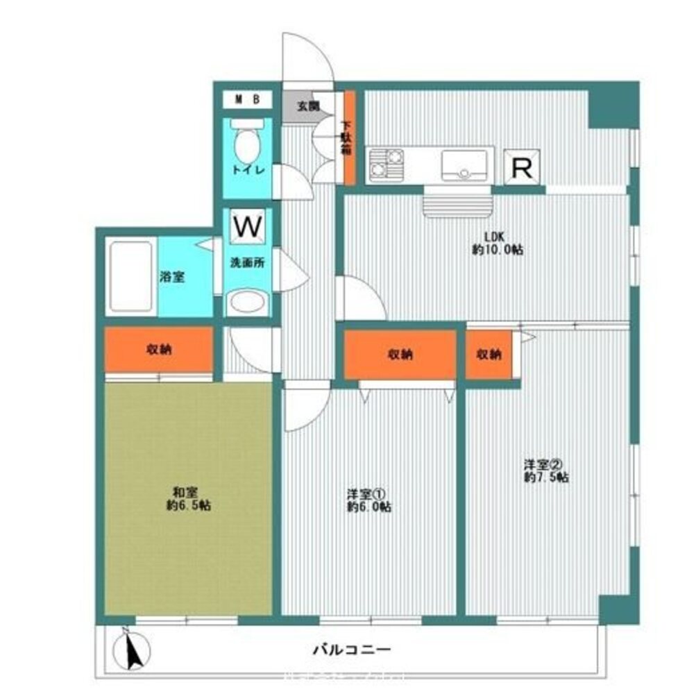 京王線 京王八王子駅 6階建 築31年 東京都八王子市明神町4 (12.8万円／3LDK (和6.5 洋7.5 洋6 LDK10)／61.25㎡)｜賃貸物件(賃貸マンション・アパート・一戸建て ...
