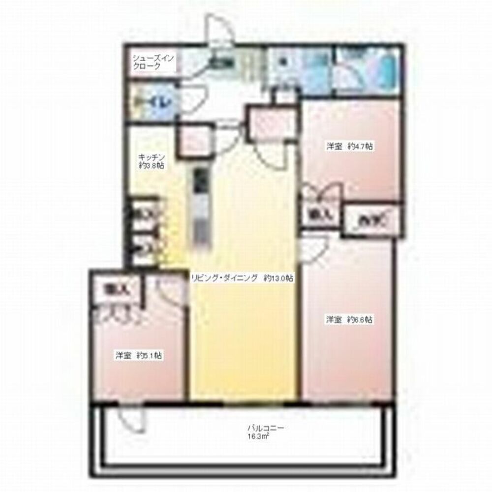 相模鉄道本線 二俣川駅 29階建 築8年 神奈川県横浜市旭区二俣川2 (26万円／3LDK (洋6.6 洋5.1 洋4.7 LDK16.8)／75.11㎡)｜賃貸物件(賃貸マンション・アパート ...
