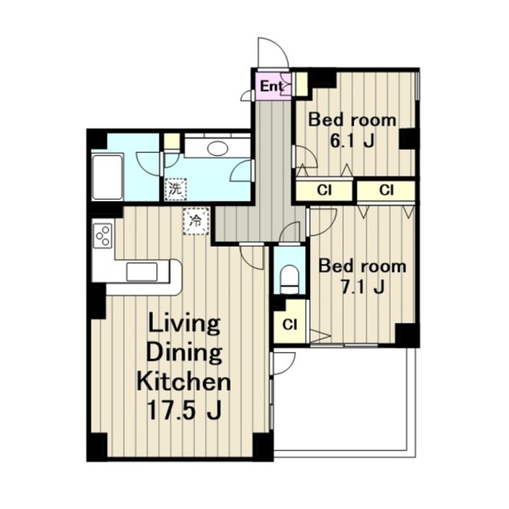 横浜線 八王子みなみ野駅 5階建 築22年 東京都八王子市みなみ野2 (11万円／2LDK (洋7.1 洋6.1 LDK17.5)／70.72㎡)｜賃貸物件(賃貸マンション・アパート・一戸建て ...