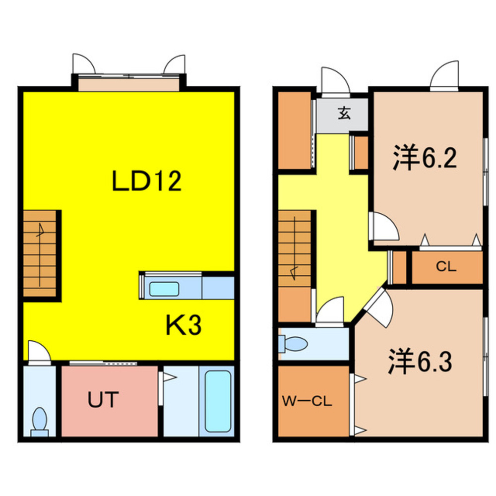 アルファベルB 北海道深川市五条 (7.5万円／2LDK (洋6.3 洋6.2 LD12K3)／82.33㎡)｜賃貸物件(賃貸マンション・アパート・一戸建て)の住宅情報・お部屋探しなら ...