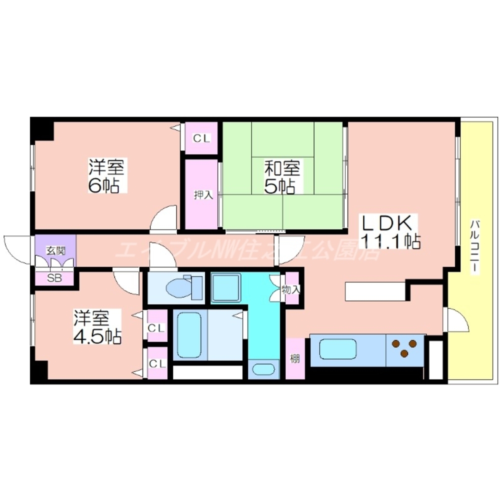 エスリード住吉公園通り 大阪府大阪市住吉区千躰2 (11.4万円／2SLDK (和5 洋6 LDK11.1 納戸 4.5)／62.85㎡)｜賃貸物件(賃貸マンション・アパート・一戸建て)の住宅 ...