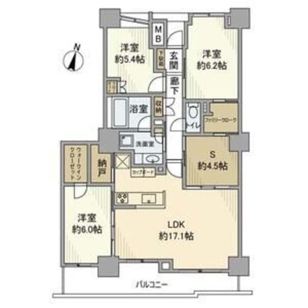 武蔵野線 武蔵浦和駅 地下2地上31階建 築20年 埼玉県さいたま市南区別所7 (24万円／3SLDK (洋6.2 洋6 洋5.4 LDK17.10 納戸 4.5)／88.7㎡)｜賃貸物件 ...