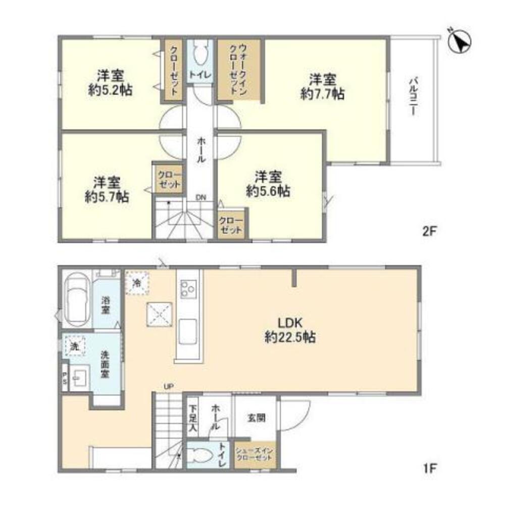 Kolet二和向台07 千葉県船橋市咲が丘3 (17.3万円／4LDK (洋7.7 洋5.7 洋5.6 洋5.2 LDK22.5)／104.95㎡)｜賃貸物件(賃貸マンション・アパート・一戸 ...