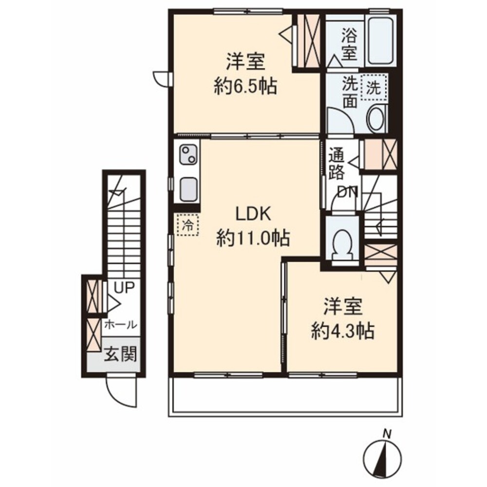 MAISON COMO 埼玉県白岡市小久喜 (10.7万円／2LDK (洋6.5 洋4.3 LDK11.0)／51.1㎡)｜賃貸物件(賃貸マンション・アパート・一戸建て)の住宅情報・お部屋探し ...