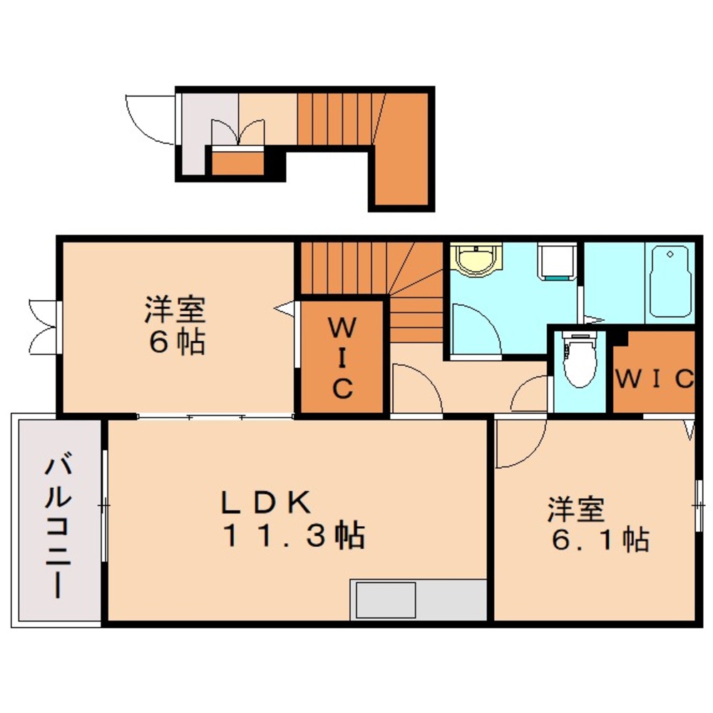 スイート・フィオーレ D 福岡県飯塚市横田 (5.3万円／2LDK (洋6.1 洋6 LDK11.3)／57.57㎡)｜賃貸物件(賃貸マンション・アパート・一戸建て)の住宅情報・お部屋探しなら ...