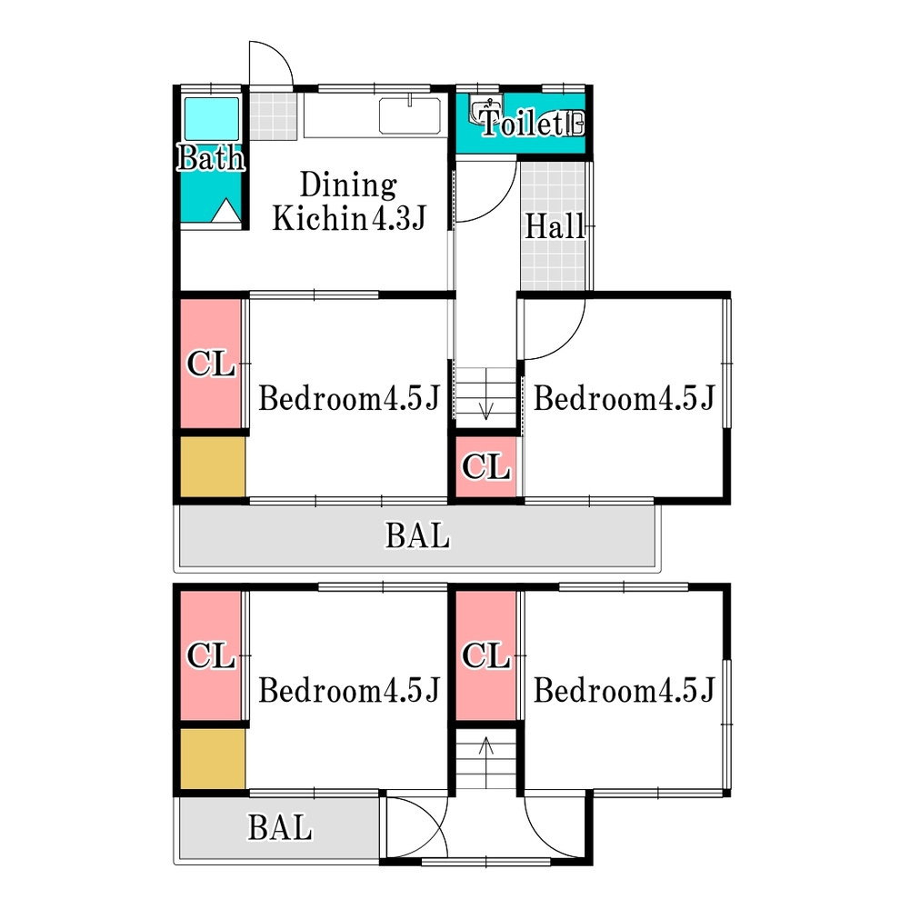 津島西坂戸建 岡山県岡山市北区津島西坂2 (5.7万円／4DK (和4.5 和4.5 和4.5 洋4.5 DK4.3)／40.89㎡)｜賃貸物件(賃貸マンション・アパート・一戸建て)の住宅情報 ...