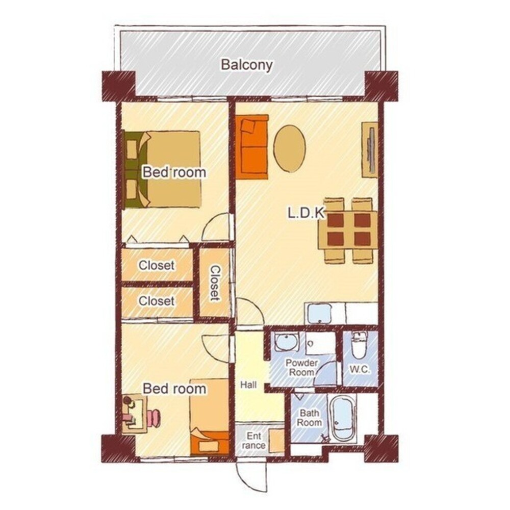 リルームス明磧I 大分県大分市明磧町1 (5.5万円／2LDK (洋6 洋6 LDK12)／54.97㎡)｜賃貸物件(賃貸マンション・アパート・一戸建て)の住宅情報・お部屋探しならYahoo!不動産