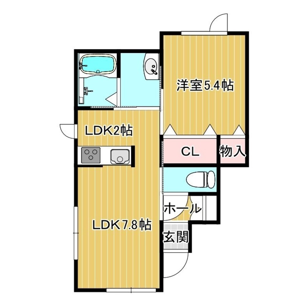 クラフト緑町 北海道苫小牧市緑町2 (5.5万円／1LDK (洋5.4 LD7.8K2)／37.84㎡)｜賃貸物件(賃貸マンション・アパート・一戸建て)の住宅情報・お部屋探しならYahoo!不動産
