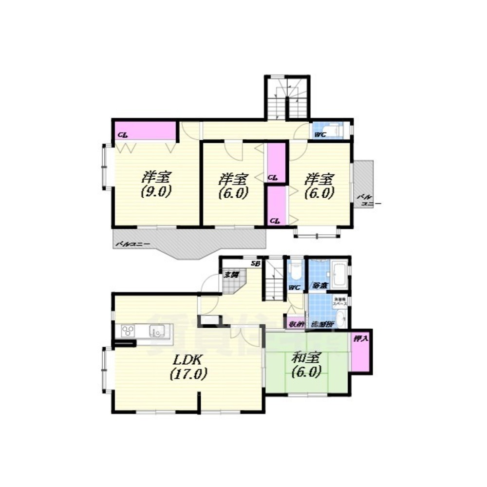 神園町貸家 兵庫県西宮市神園町 (25万円／4LDK (和9 洋7 洋6 洋6 LDK17.00)／108.88㎡)｜賃貸物件(賃貸マンション・アパート・一戸建て)の住宅情報・お部屋探しなら ...