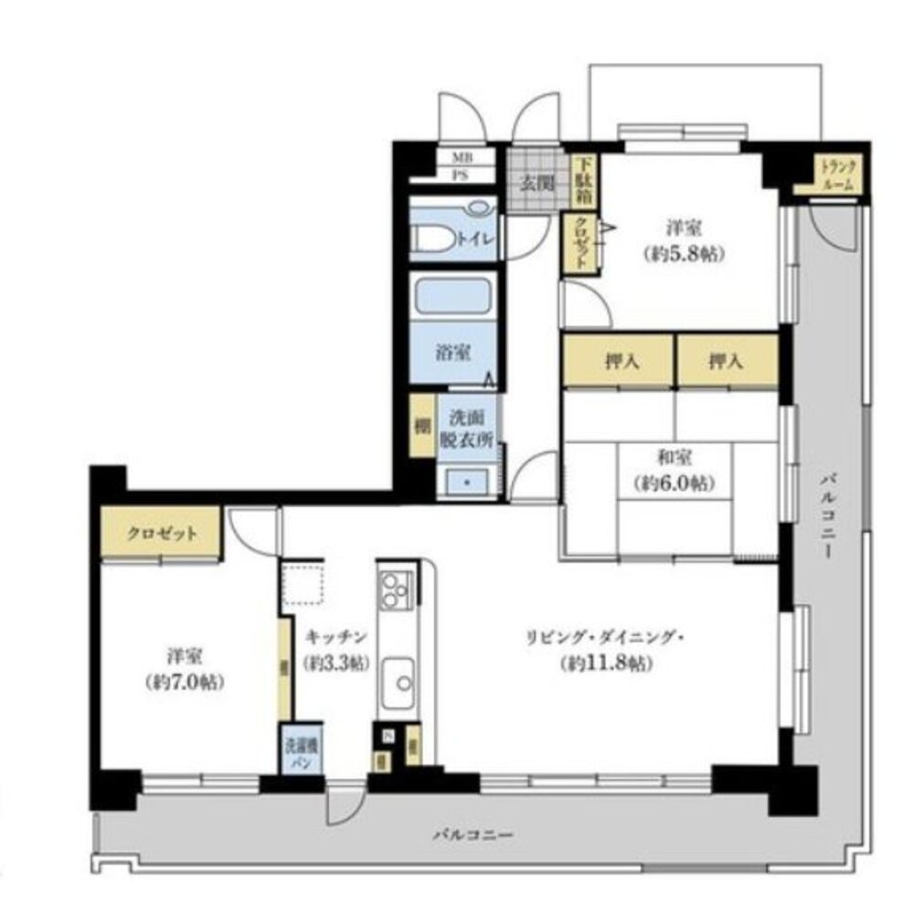 ダイアパレス女池上山 新潟県新潟市中央区女池上山4 (11万円／3LDK (和6 洋7 洋5.8 LDK15.1)／86.52㎡)｜賃貸物件(賃貸マンション・アパート・一戸建て)の住宅情報・お ...