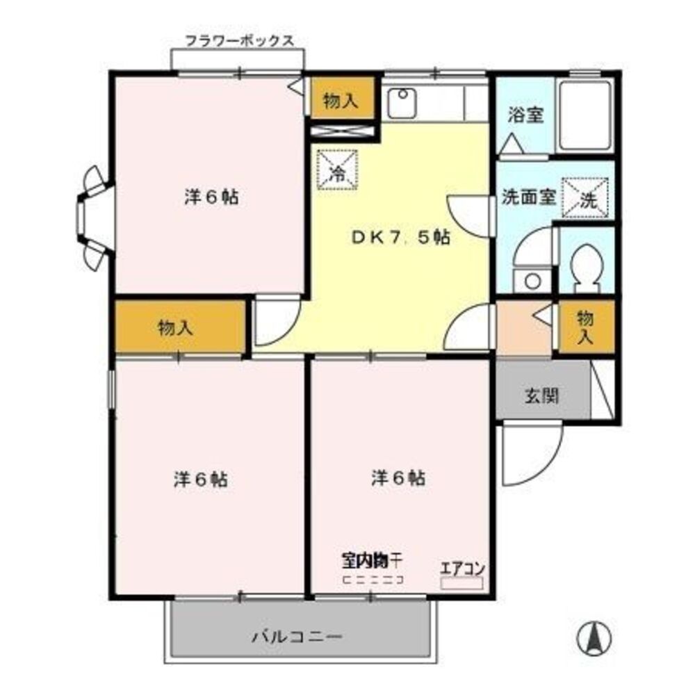 東武東上線 坂戸駅 2階建 築33年 埼玉県鶴ヶ島市脚折町2 (6.6万円／3DK (洋6 洋6 洋6 DK7.50)／55.36㎡)｜賃貸物件(賃貸マンション・アパート・一戸建て)の住宅情報 ...