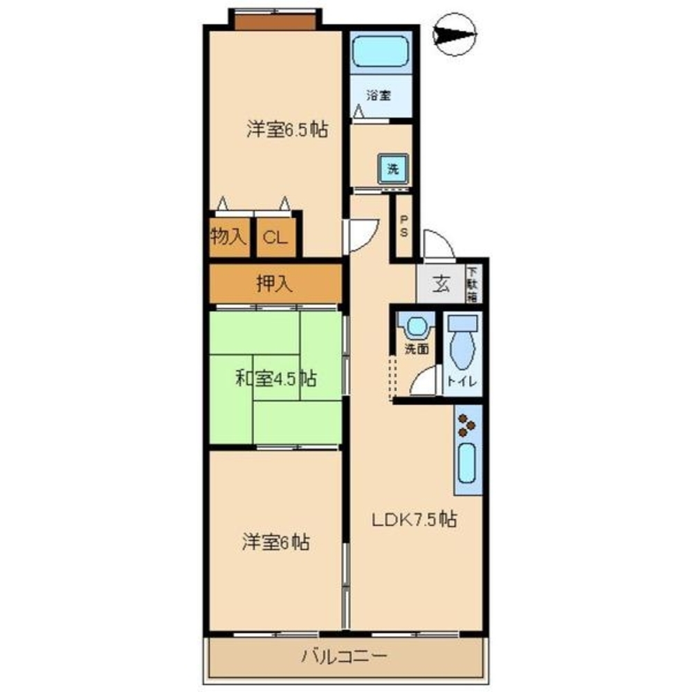 アネックス武庫之荘 兵庫県尼崎市南武庫之荘5 (7.3万円／3LDK (和4.5 洋6.5 洋6 LDK8)／57㎡)｜賃貸物件(賃貸マンション・アパート・一戸建て)の住宅情報・お部屋探しなら ...