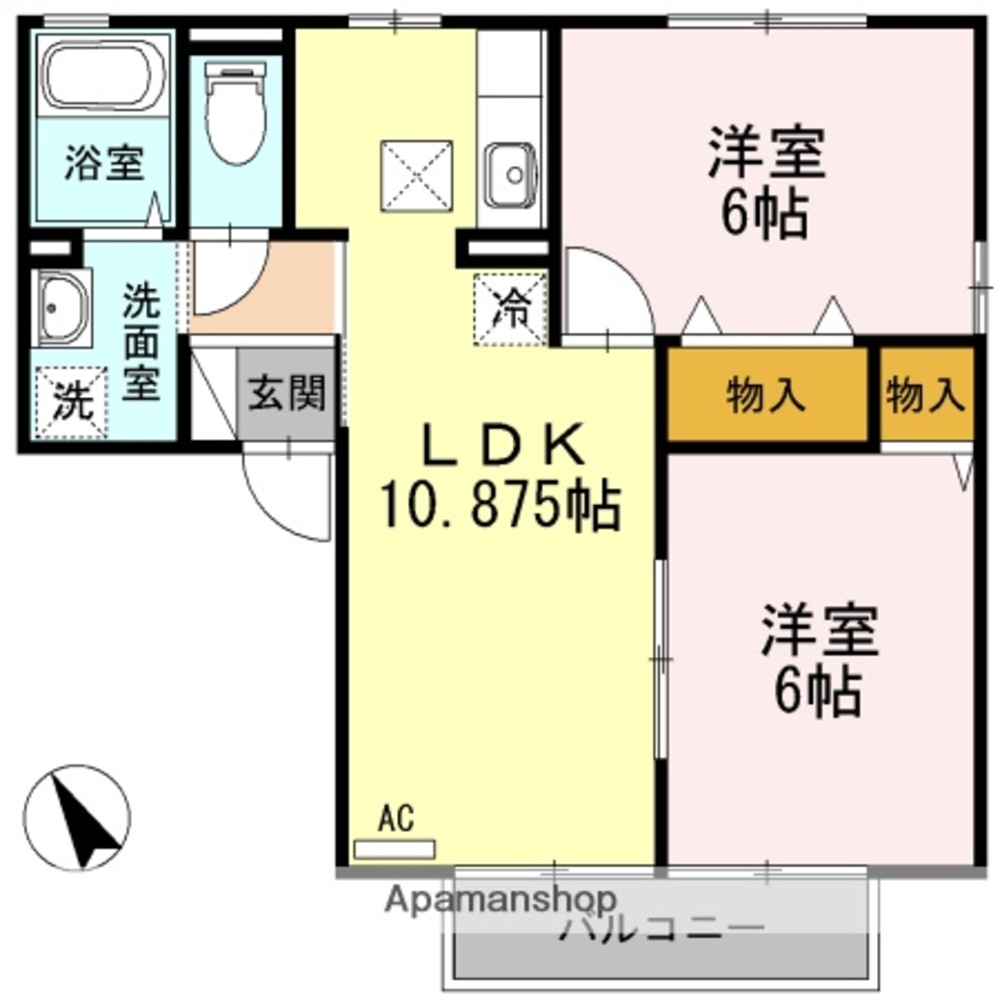 山陰本線 米子駅 2階建 築22年 鳥取県米子市道笑町3 (6.2万円／2LDK (洋6 洋6 LDK10.8)／50.5㎡)｜賃貸物件(賃貸マンション・アパート・一戸建て)の住宅情報・お ...