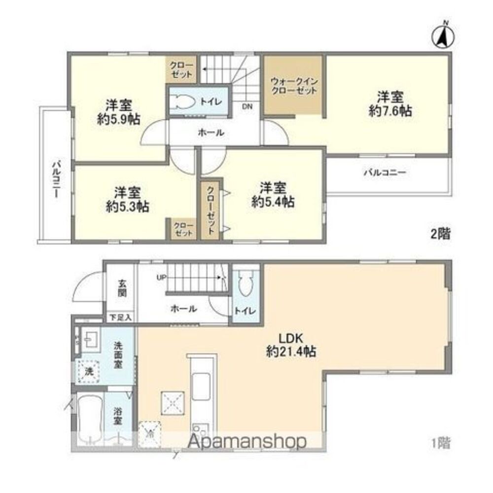 Kolet見沼南中野18 埼玉県さいたま市見沼区大字南中野 (17.5万円／4LDK (洋7.6 洋5.9 洋5.4 洋5.3 LDK21.4)／100.35㎡)｜賃貸物件(賃貸マンション ...