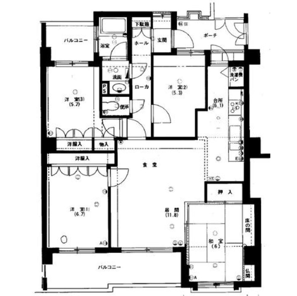 シャトレ室見 福岡県福岡市早良区室見3 (11万円／4LDK (和6 洋6.7 洋5.7 LDK17.9)／89.17㎡)｜賃貸物件(賃貸マンション・アパート・一戸建て)の住宅情報・お部屋探し ...