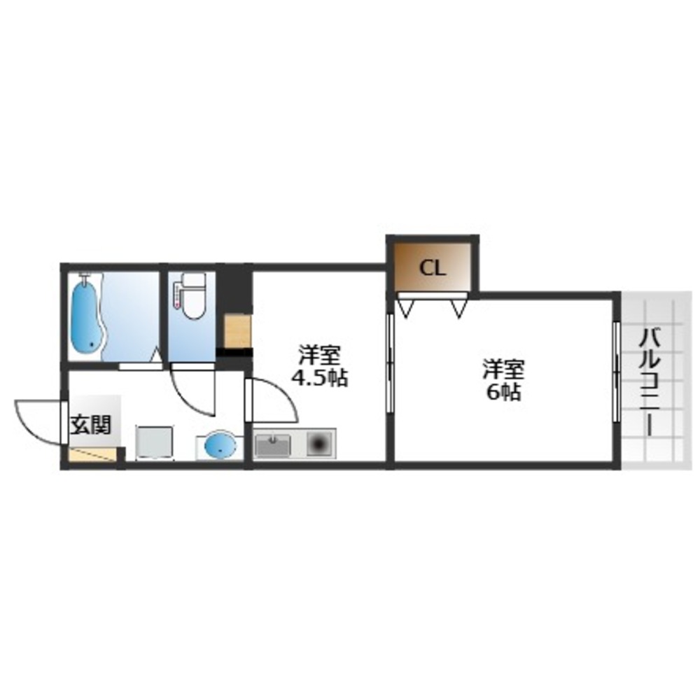 ハイツウエノ2nd 大阪府豊中市寺内1 (5.4万円／1DK (洋6 DK4.5)／27.56㎡)｜賃貸物件(賃貸マンション・アパート・一戸建て)の住宅情報・お部屋探しならYahoo!不動産