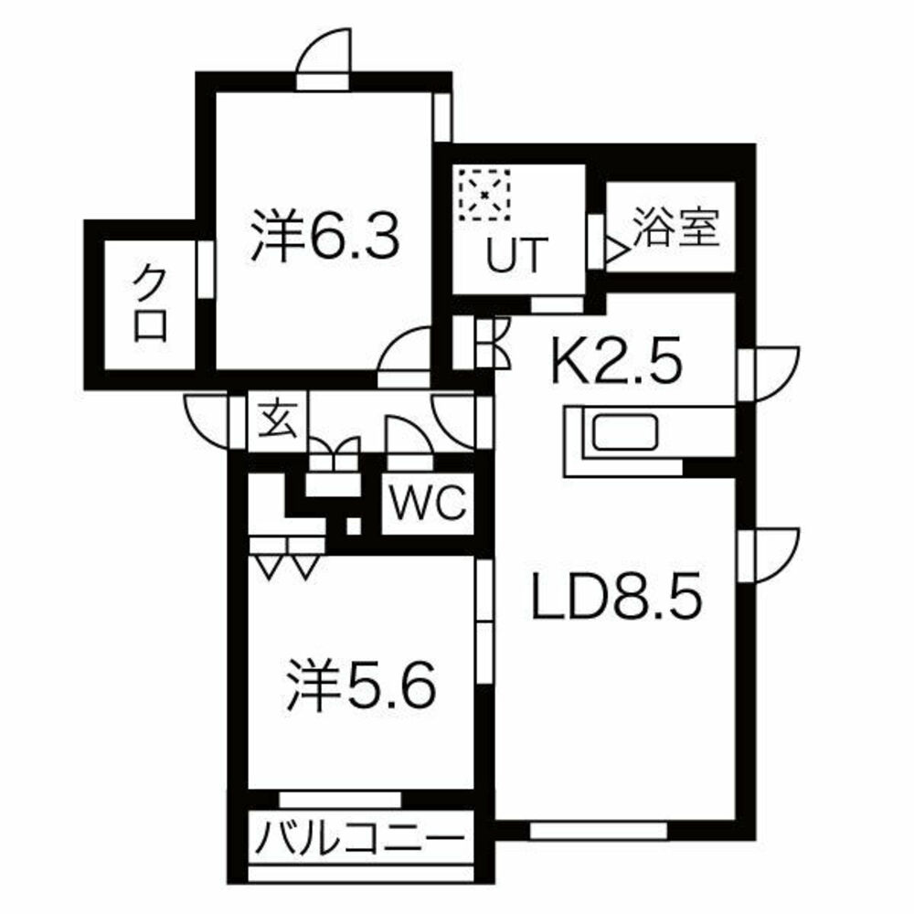 グランドソレーユ 北海道札幌市白石区本通8丁目南 (6.4万円／2LDK (洋6.3 洋5.6 LDK11)／54.96㎡)｜賃貸物件(賃貸マンション・アパート・一戸建て)の住宅情報・お ...