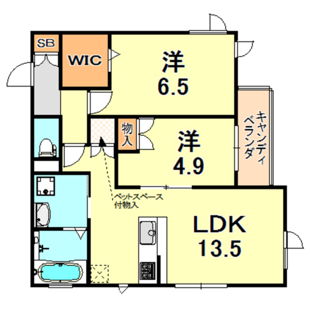 レコルト舞子台 兵庫県神戸市垂水区舞子台5 (10万円／2LDK (洋6.5 洋4.9 LDK13.5)／61.08㎡)｜賃貸物件(賃貸マンション・アパート・一戸建て)の住宅情報・お部屋探し ...