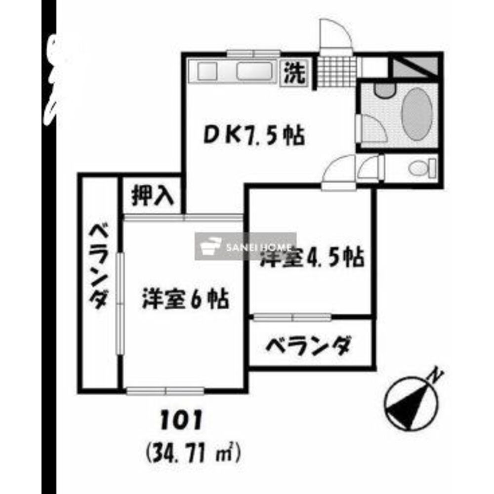 ベルトゥリー 埼玉県所沢市松葉町 (6.5万円／2DK (洋6 洋4.5 DK7.5)／34.71㎡)｜賃貸物件(賃貸マンション・アパート・一戸建て)の住宅情報・お部屋探しならYahoo!不動産
