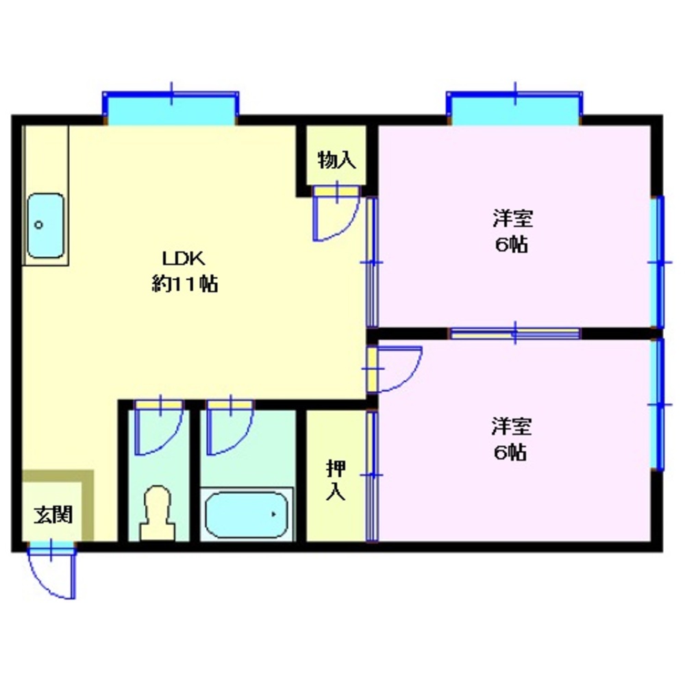 ハイツ玉貴 茨城県龍ヶ崎市佐貫4 (4.2万円／2LDK (洋6 洋6 11)／43.74㎡)｜賃貸物件(賃貸マンション・アパート・一戸建て)の住宅情報・お部屋探しならYahoo!不動産